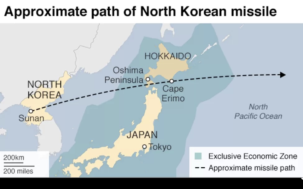 North Korea launches missile over Northern Japan – The Snapper